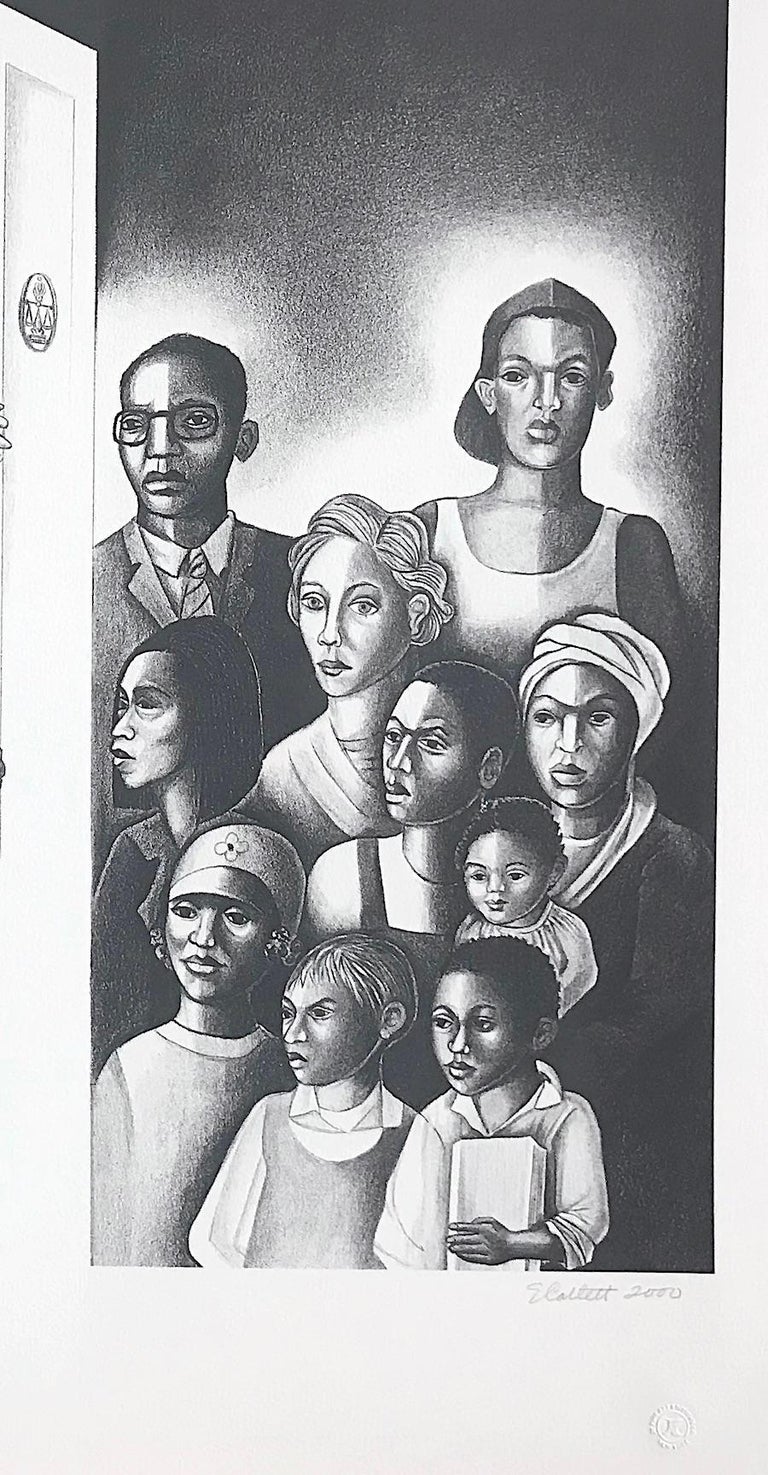 Elizabeth Catlett - THE DOOR OF JUSTICE Signed Lithograph, Black ...
