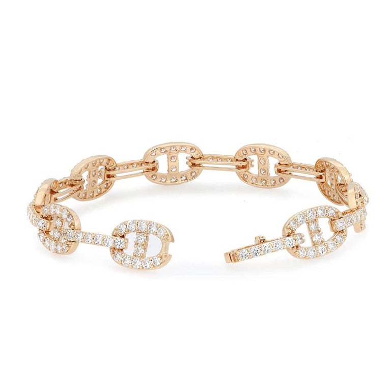 Elizabeth Fine Jewelry 5.00 Carat Diamond Chain Link Bracelet 18k ...