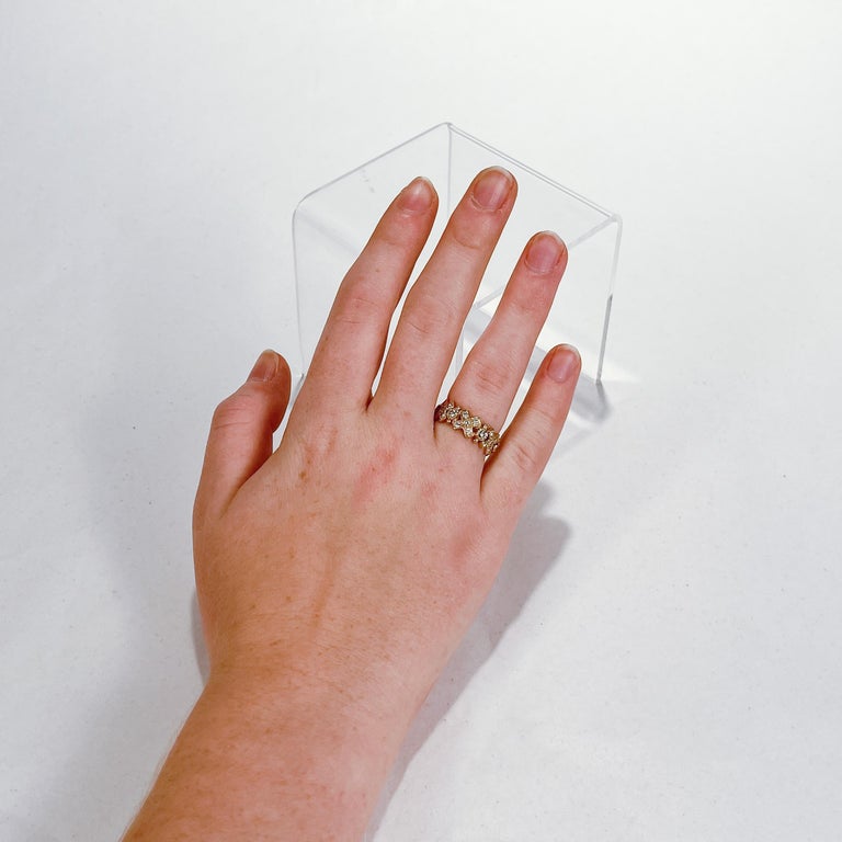 Elizabeth Gage 18 Karat Gold and Diamond Hugs and Kisses Band Ring For ...