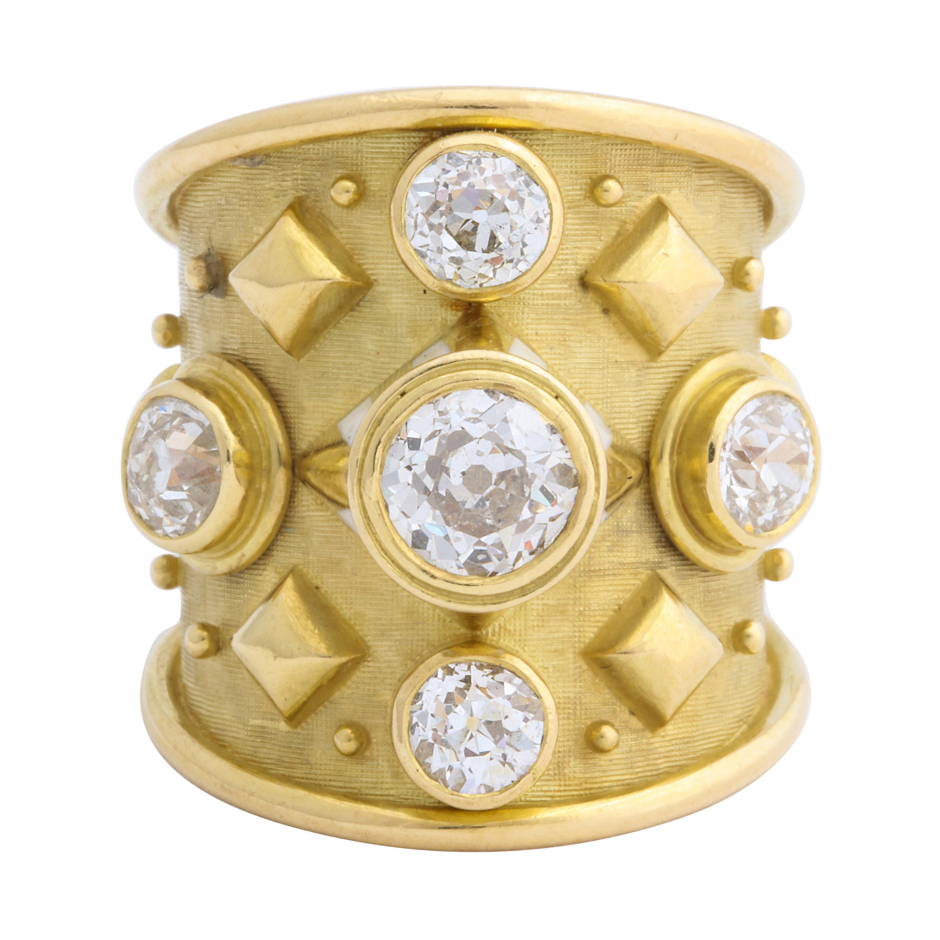 Elizabeth Gage Templar Diamond Ring at 1stdibs
