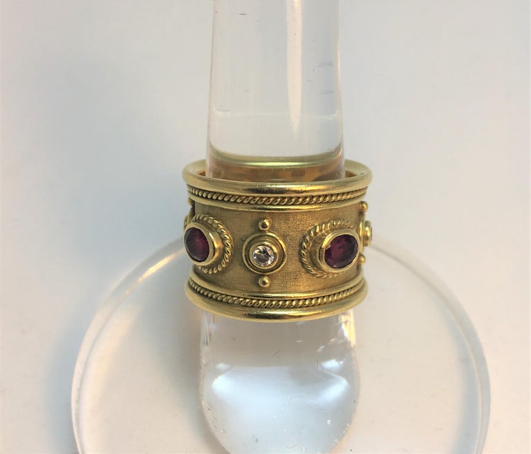Elizabeth Gage Diamond Ruby Templar Band Ring at 1stDibs | templar ring ...