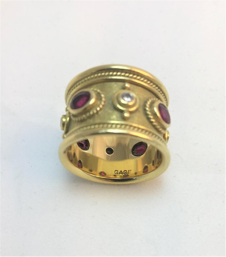 Elizabeth Gage Diamond Ruby Templar Band Ring at 1stDibs | templar ring ...