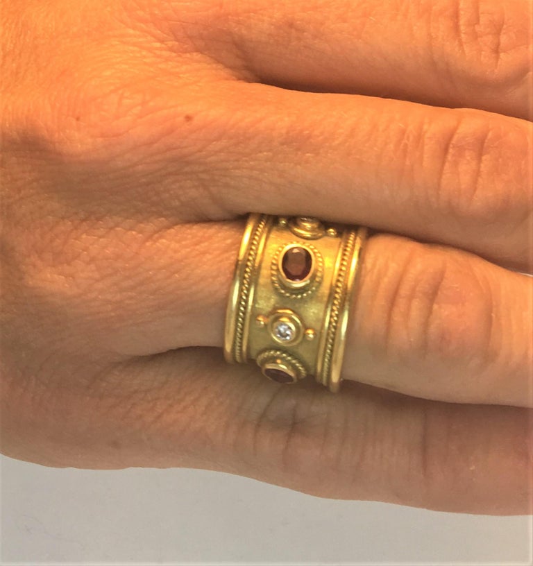 Elizabeth Gage Diamond Ruby Templar Band Ring at 1stDibs | templar ring ...
