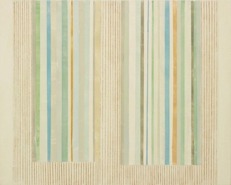 Elizabeth Gourlay - AB 20, Abstract Painting in Beige, Gray, Blue ...