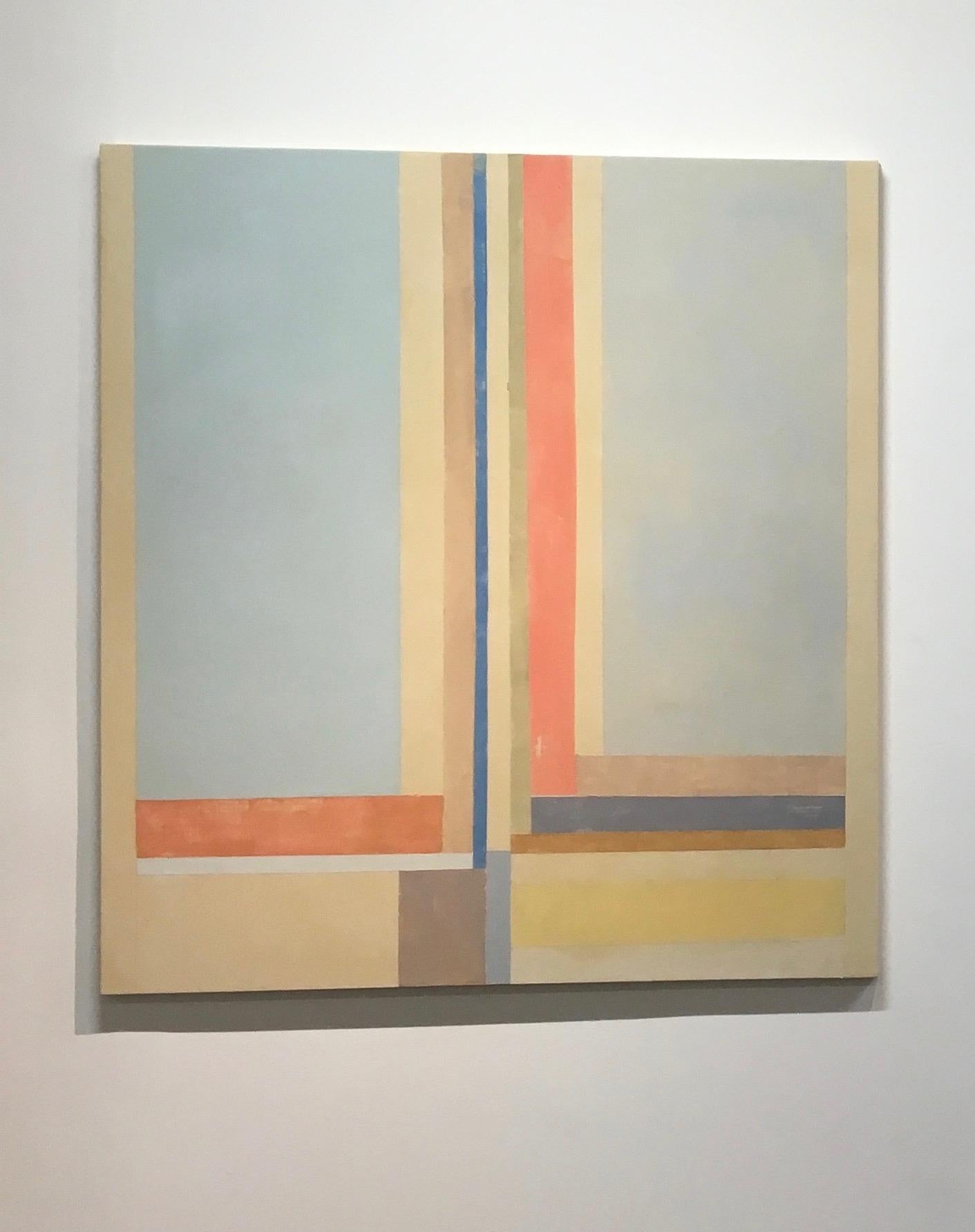 Elizabeth Gourlay - Duende Two, Geometric Abstract Painting, Beige ...