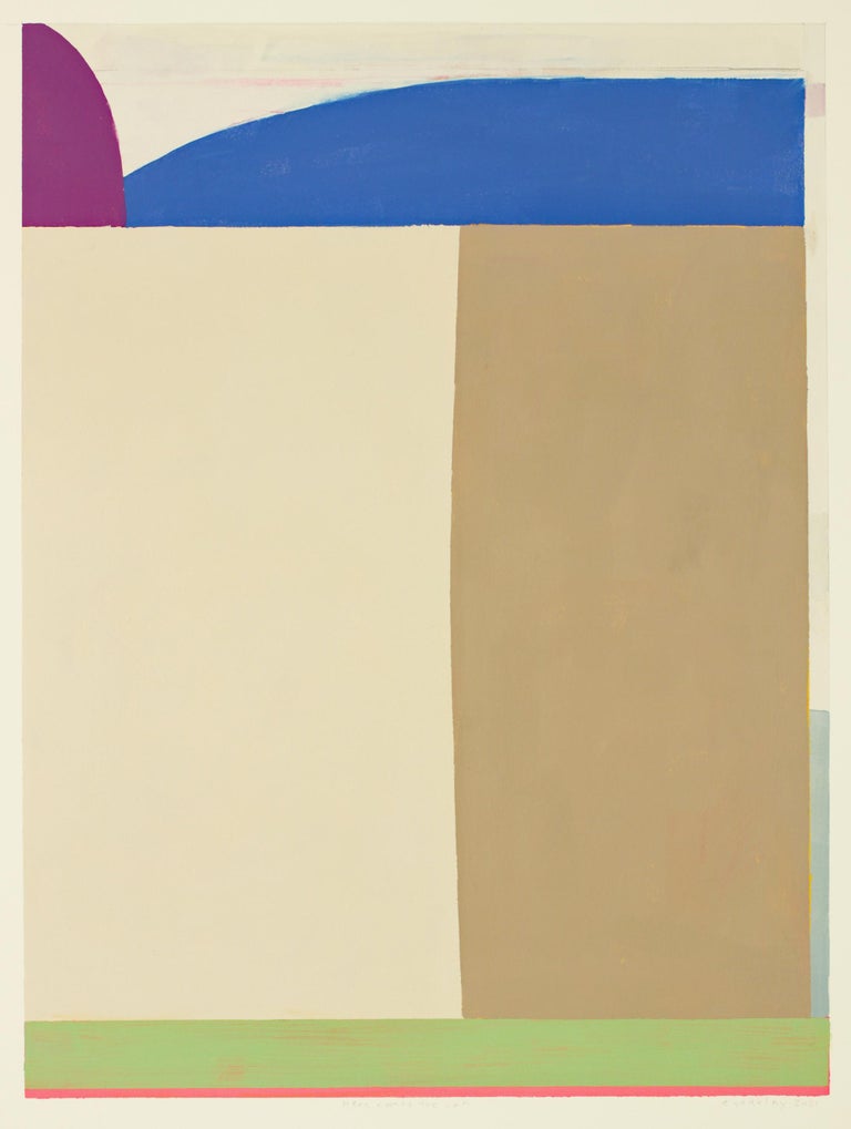 Elizabeth Gourlay - Here Two, Geometric Abstract Painting, Purple, Navy ...