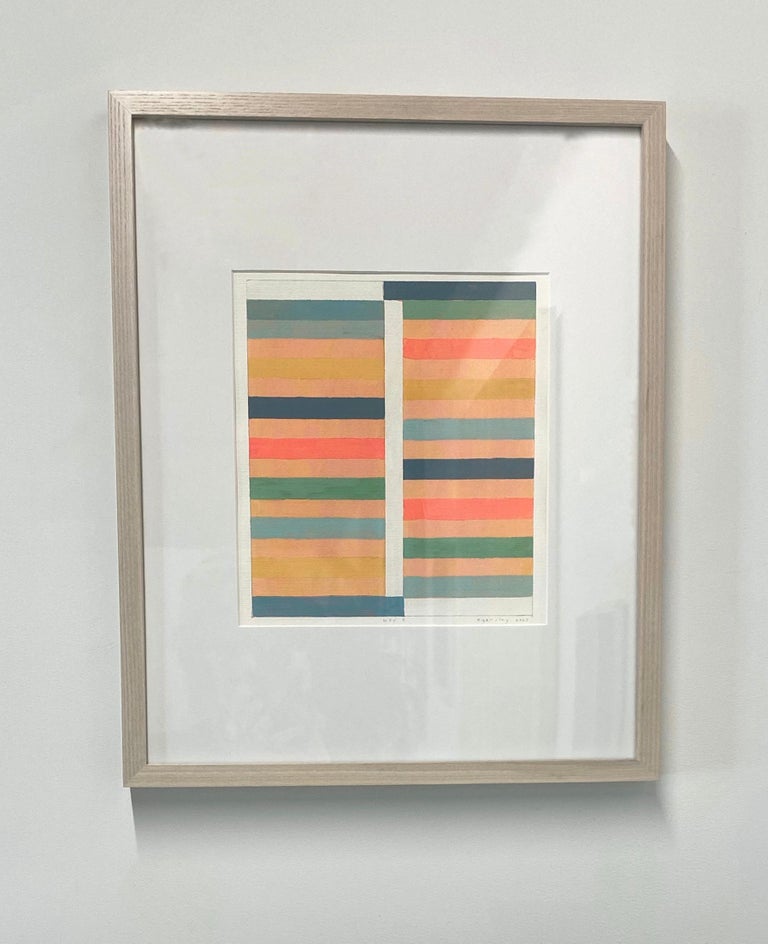 Elizabeth Gourlay - Key E, Modern Abstract Painting, Cream, Salmon ...