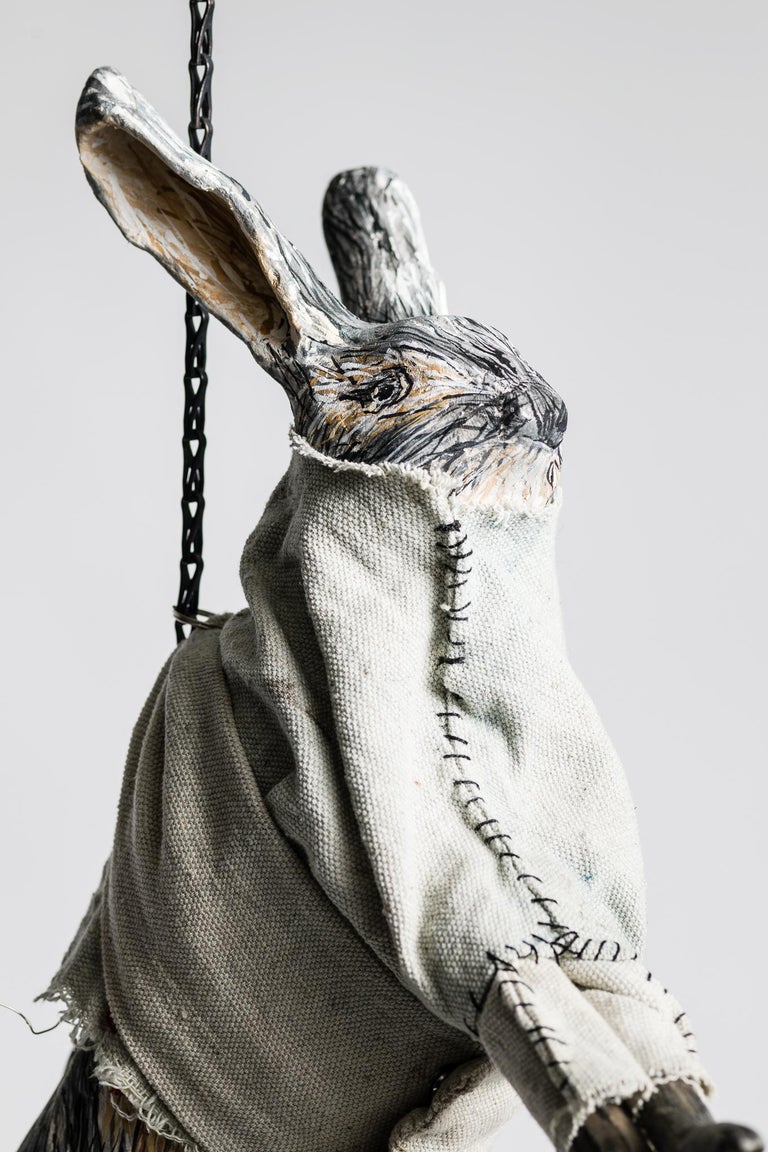 Elizabeth Jordan - Sculpture of hare suspended from chain: 'Children 4 ...