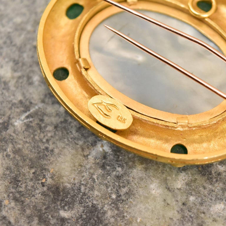 Elizabeth Locke 18k Venetian Glass Intaglio Brooch Pendant For Sale at ...