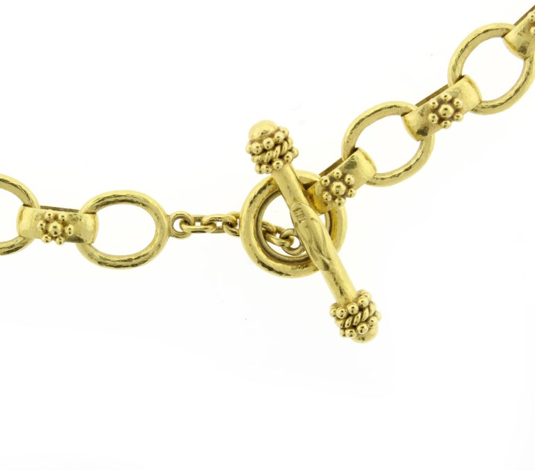 Elizabeth Locke Hammered Oval Link Necklace at 1stDibs