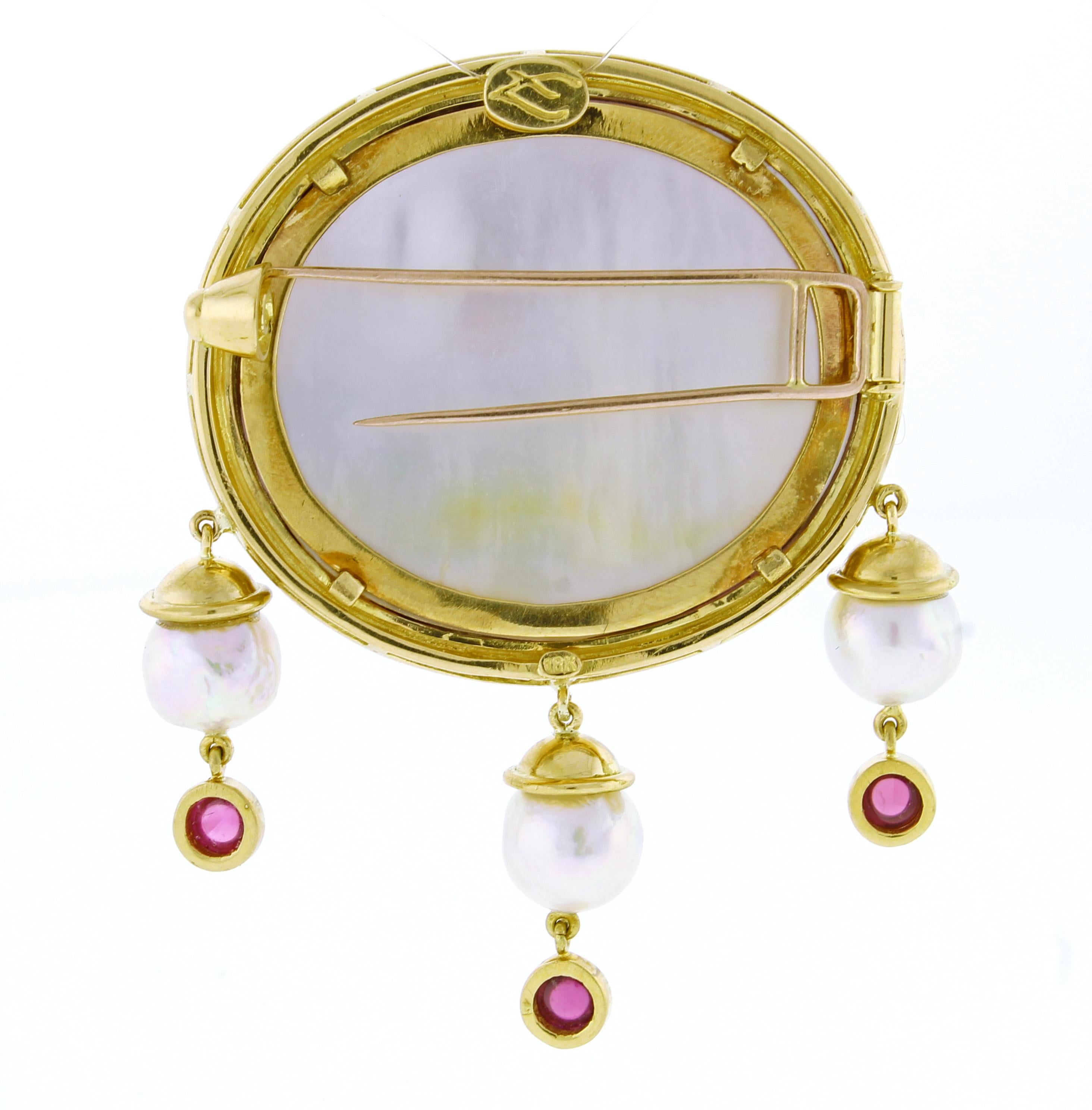 Elizabeth Locke Intaglio Glass "Angel and Shepard" Brooch at 1stDibs ...