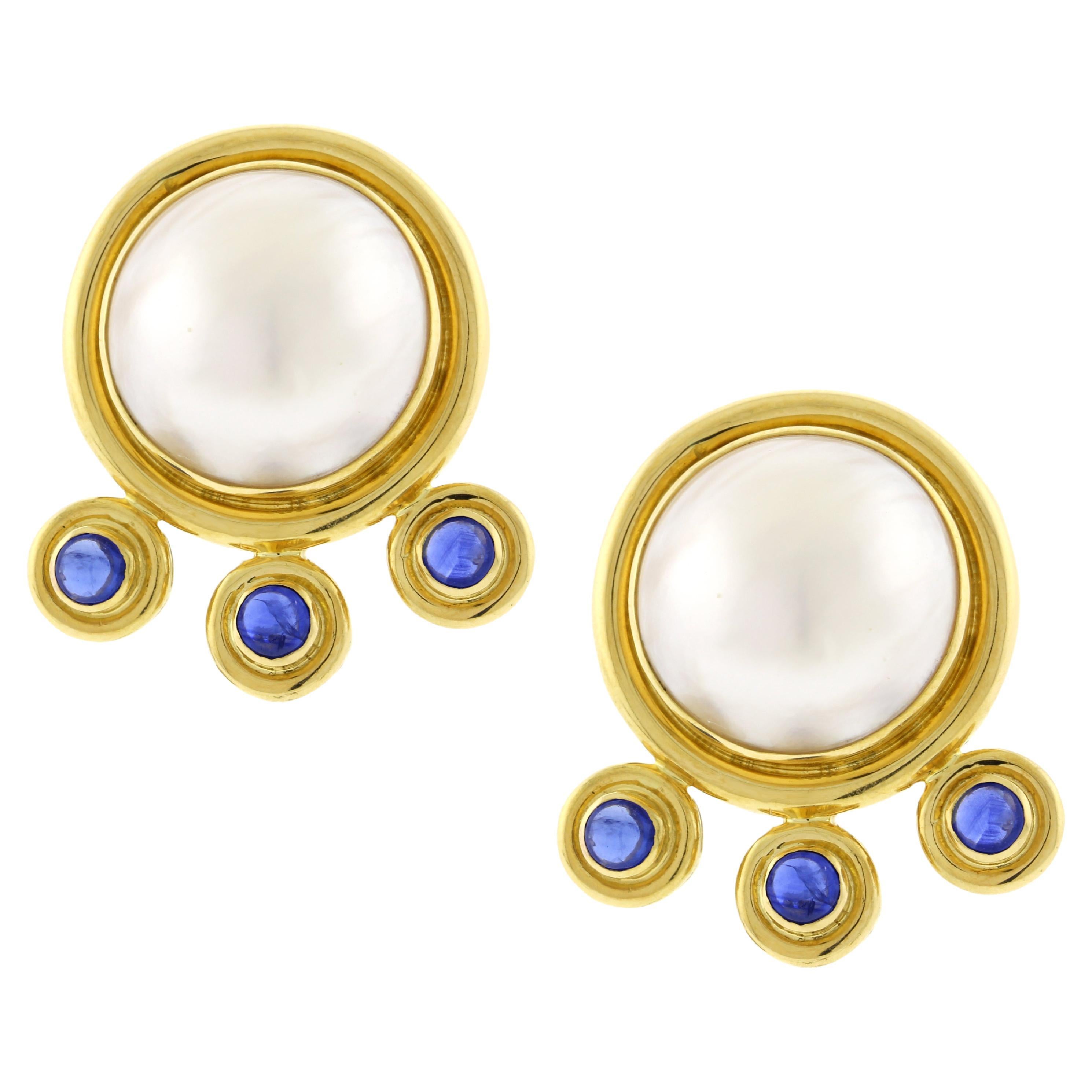 Elizabeth Locke Intaglio Earrings at 1stDibs