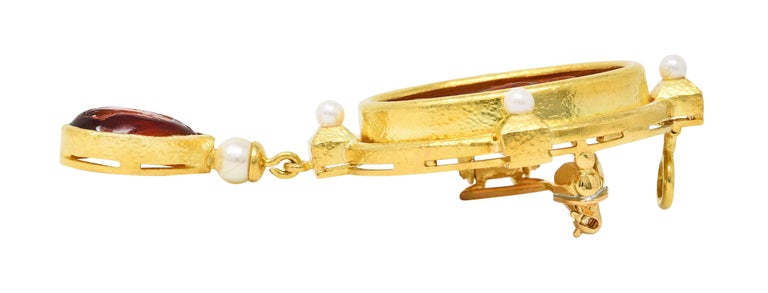 Elizabeth Locke Venetian Glass 18 Karat Gold Cameo Intaglio Goddess ...