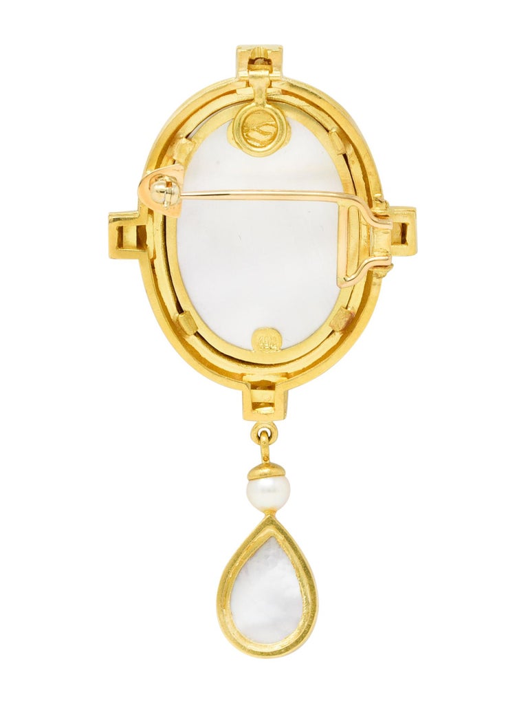 Elizabeth Locke Venetian Glass 18 Karat Gold Cameo Intaglio Goddess ...