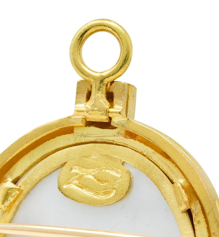 Elizabeth Locke Venetian Glass 18 Karat Gold Cameo Intaglio Goddess ...