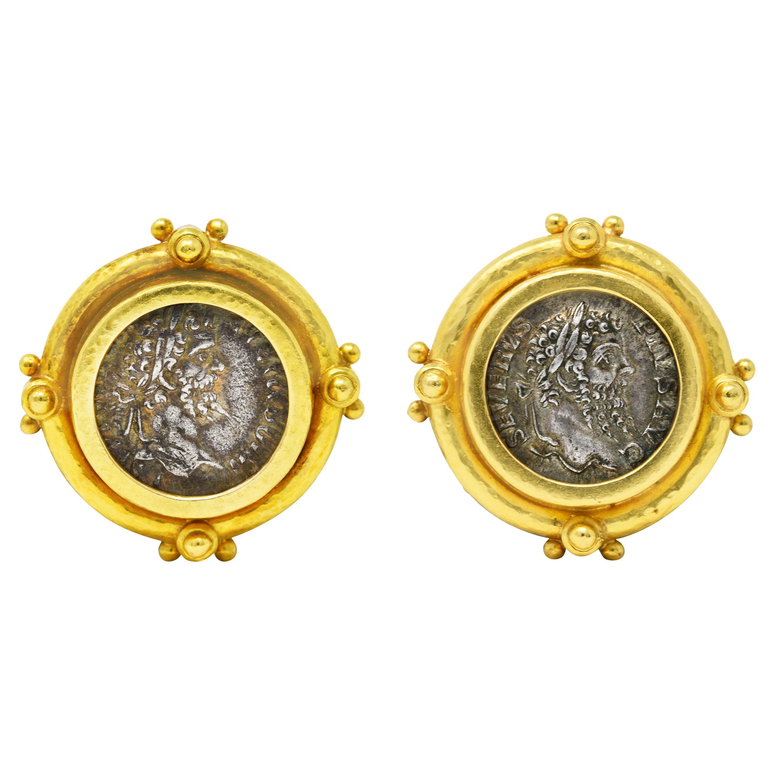 David Webb Ancient Coin 18 Karat Gold Alexander The Great Ear-Clip ...