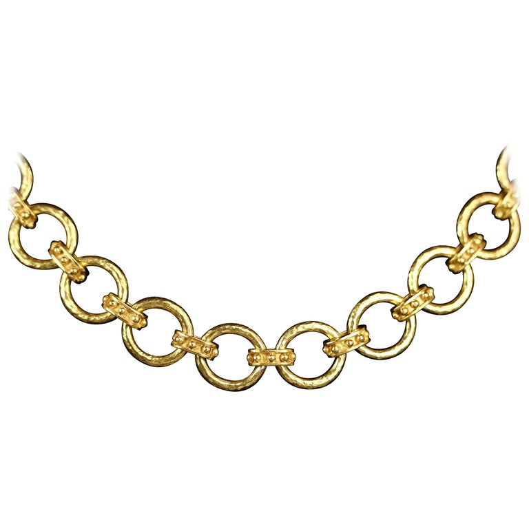 Elizabeth Locke Yellow Gold Link Chain at 1stDibs