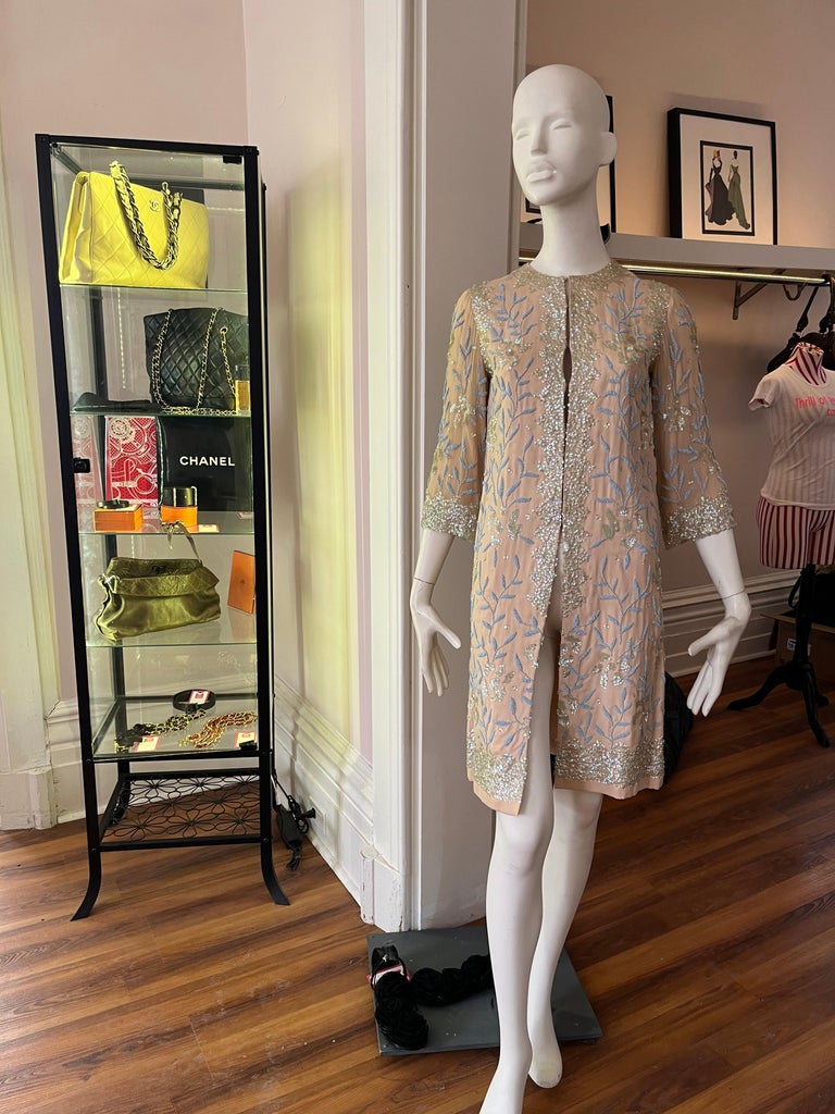 Elizabeth Mason Couture Embellished Evening Coat For Sale at 1stDibs