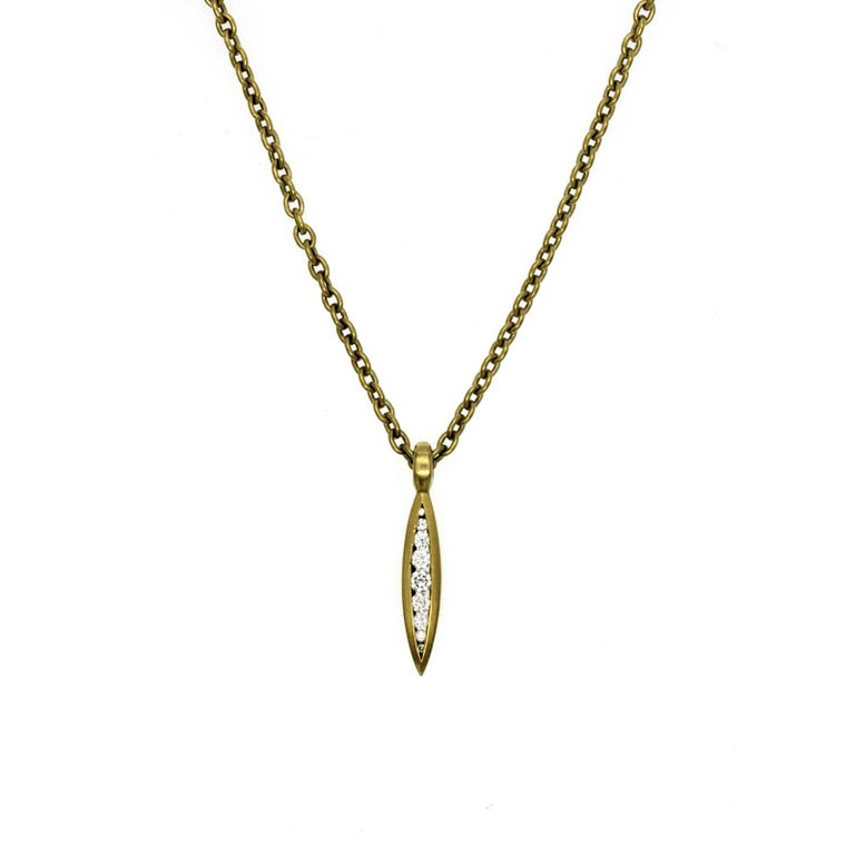 Elizabeth Rand 18K Yellow Gold Diamond Necklace For Sale at 1stDibs