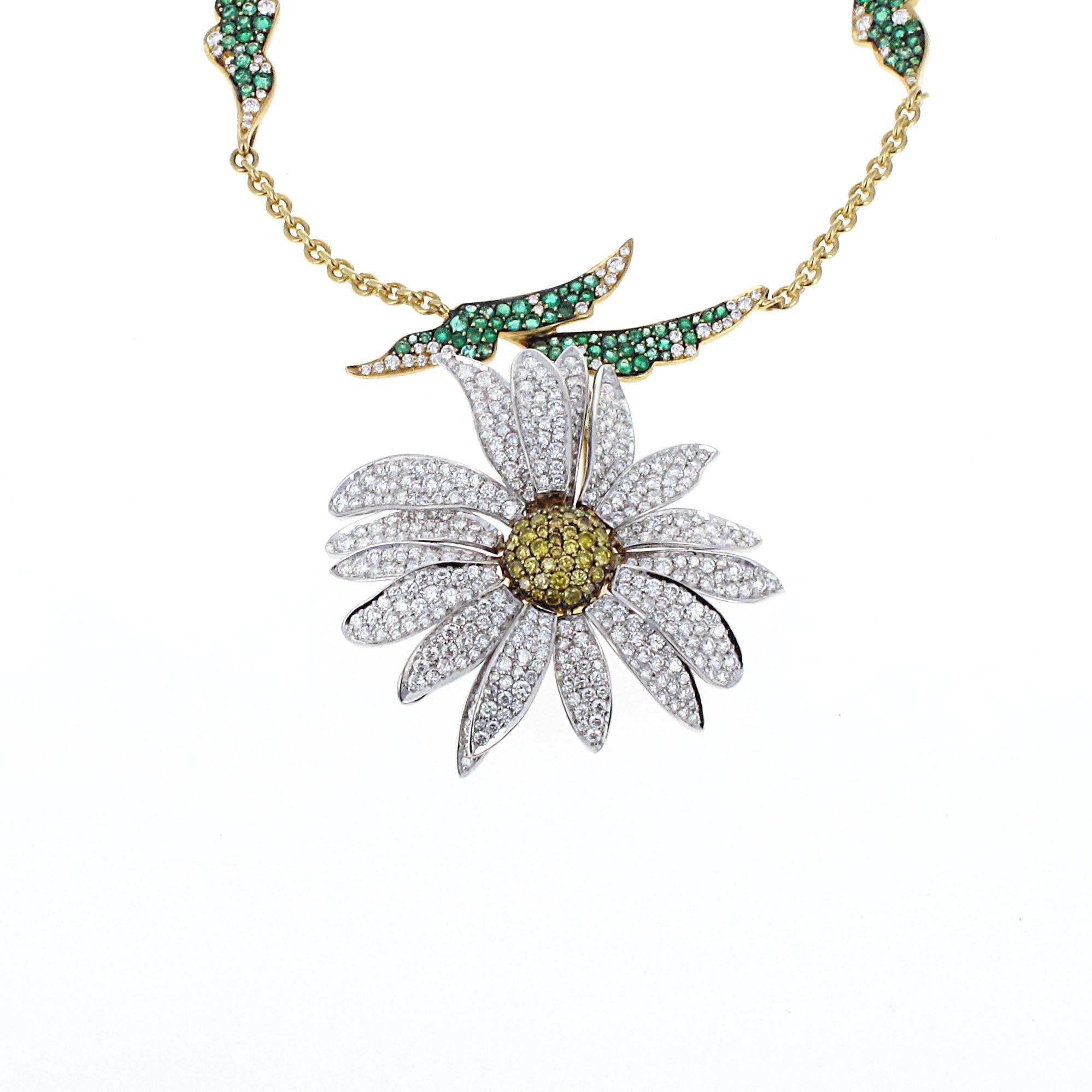 Elizabeth Taylor Collection 4.51ct Diamond and 2.76 ct Emerald Daisy ...