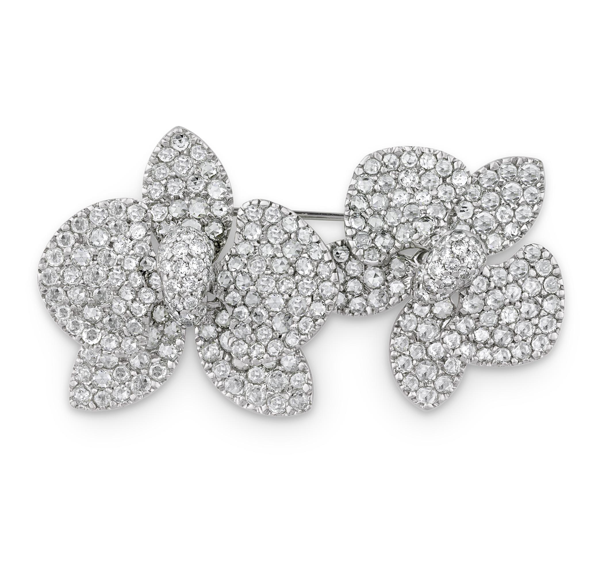 Elizabeth Taylor's Diamond Orchid Brooch, 7.76 carats For Sale at 1stDibs