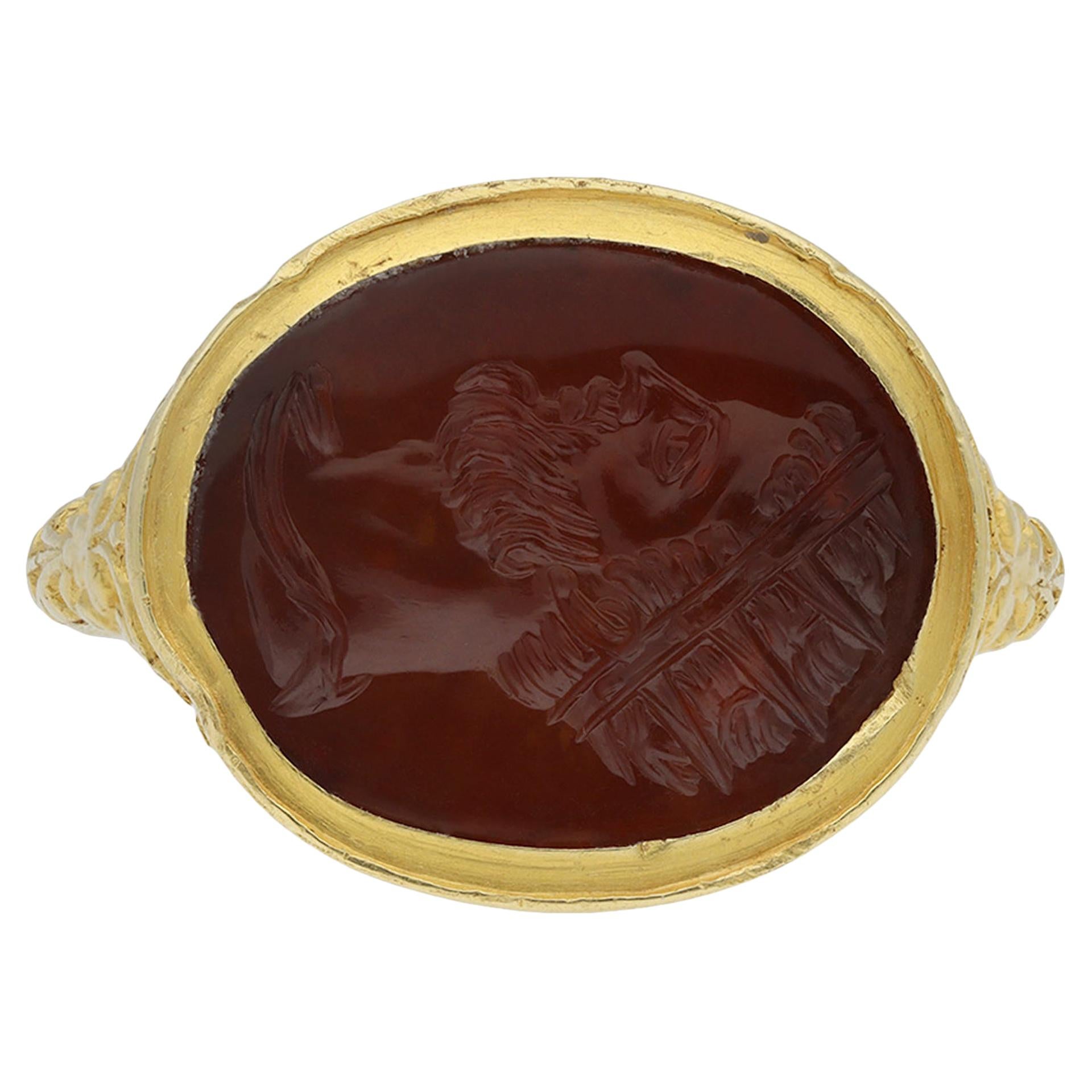 Antique Carnelian Intaglio Ring, Louis VIII For Sale at 1stDibs