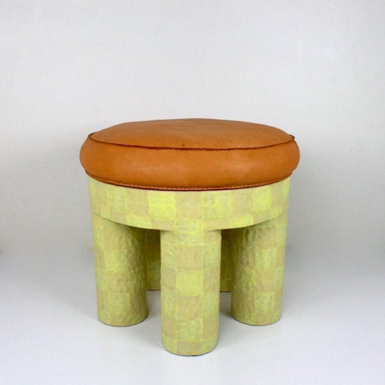 Elk Hide Stool by Kelsie Rudolph For Sale at 1stDibs