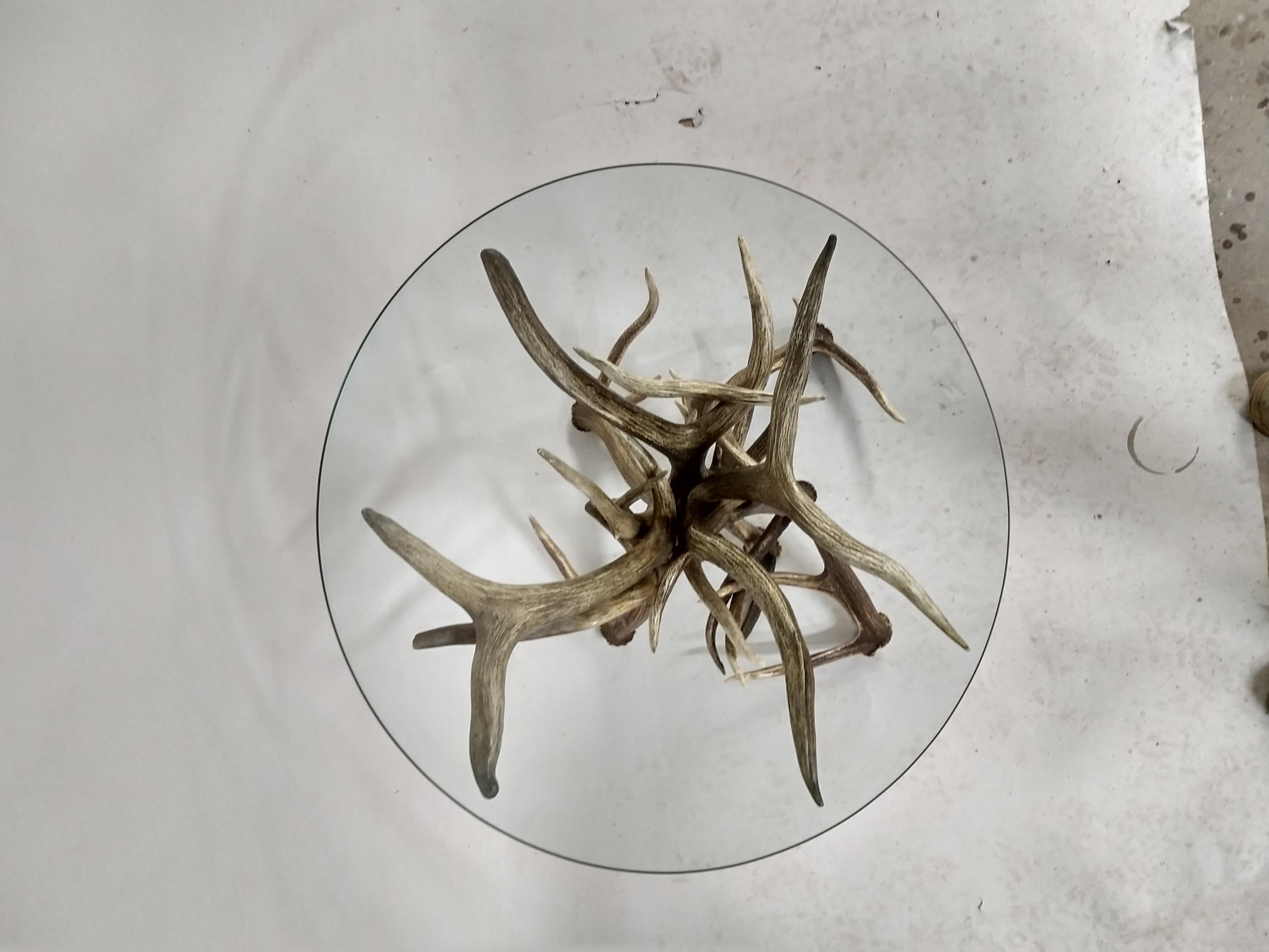 Elk and Mule Deer Antler End Table by The Peak Antler For Sale at 1stDibs
