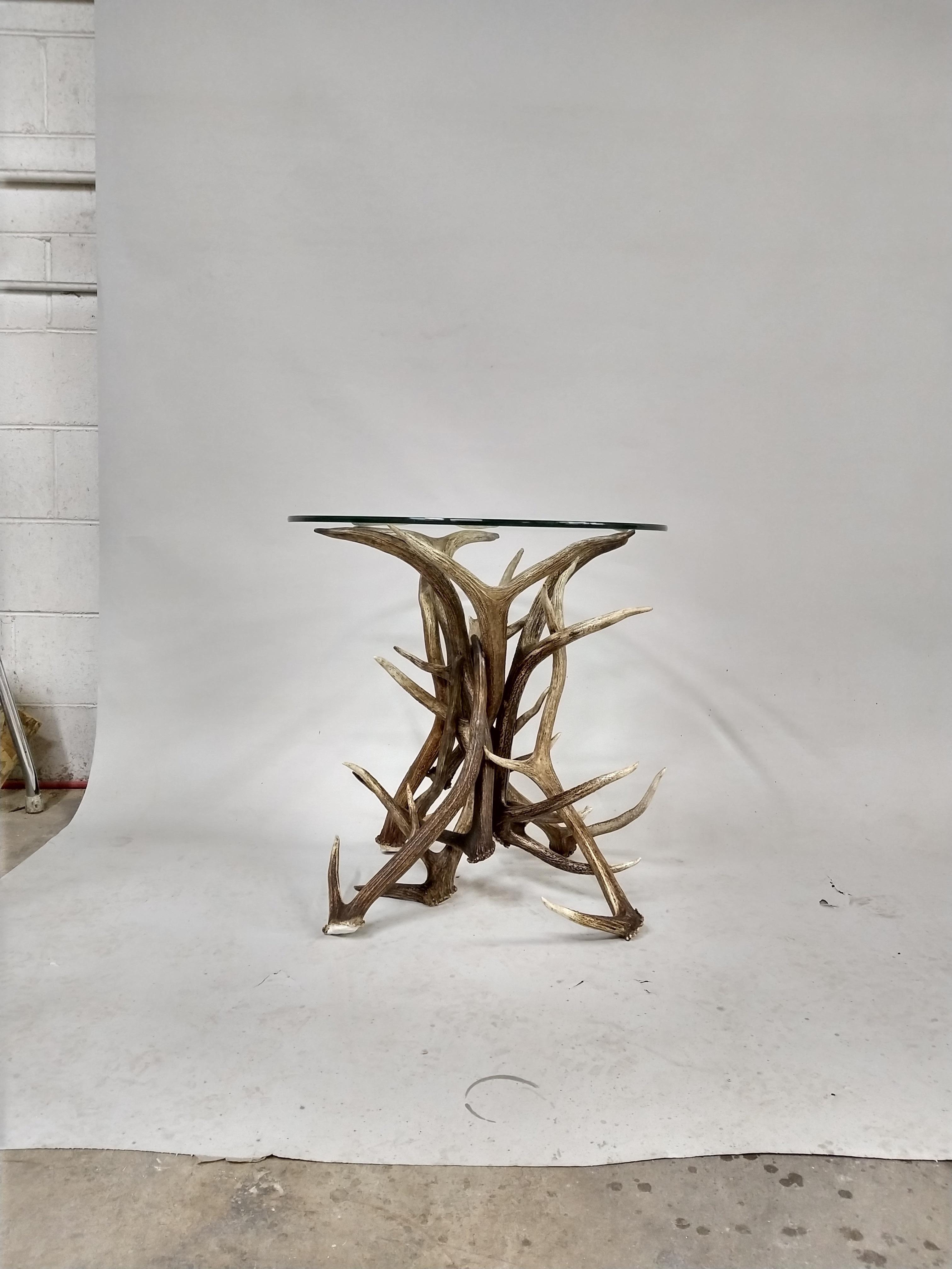 Elk and Mule Deer Antler End Table by The Peak Antler For Sale at 1stDibs