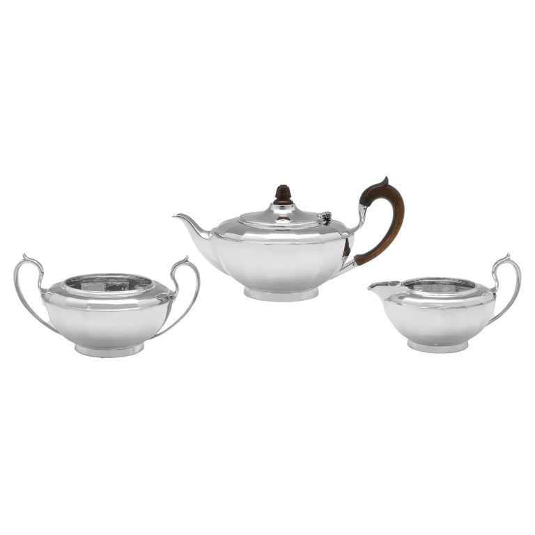 Elkington and Co., 3 Piece Antique Sterling Silver Tea Set, Birmingham ...