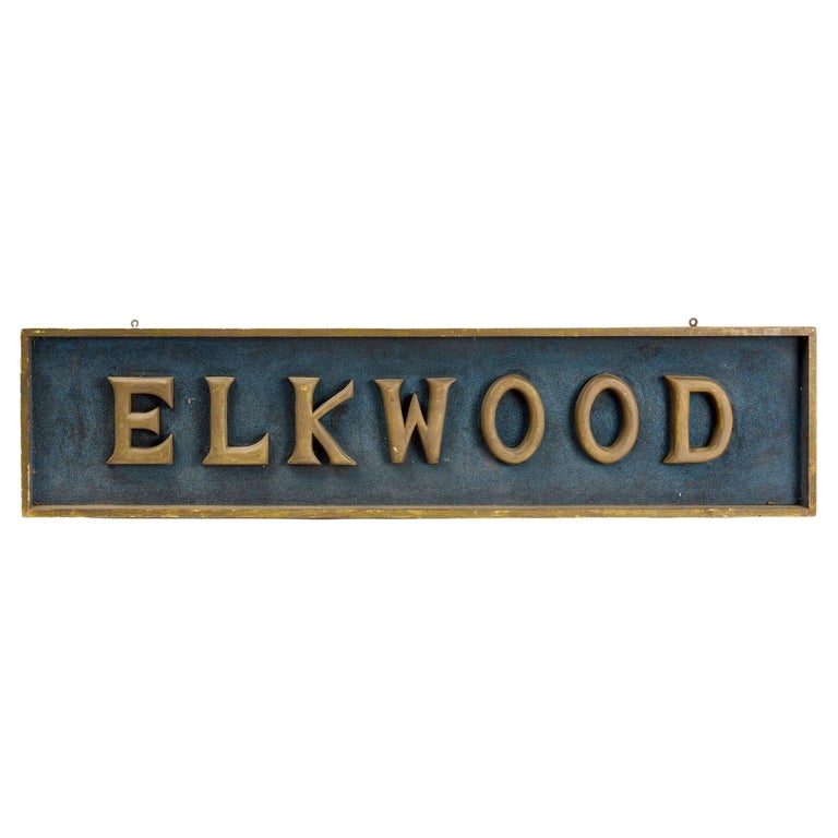 Elkwood, Late 19th Century American Trade Sign For Sale at 1stDibs