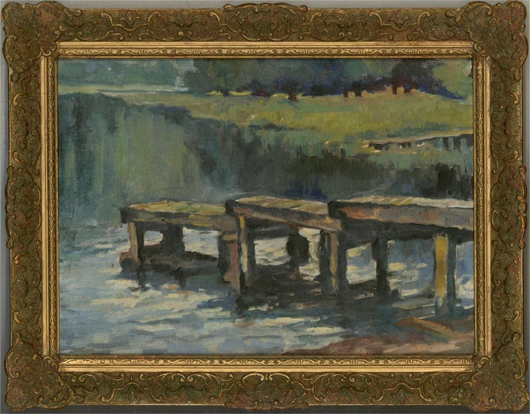 Ella Blyth - Ella Blyth - Impressionist Mid 20th Century Oil, The Jetty ...