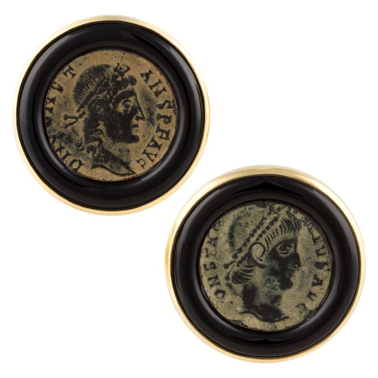 Ella Gafter Gold Coin Cufflinks For Sale at 1stDibs