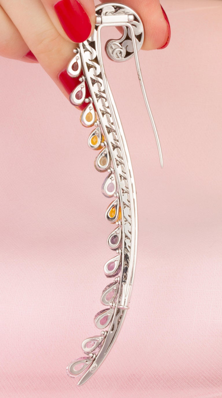 Ella Gafter Diamond Sapphire Briolette Stick Pin For Sale at 1stDibs ...