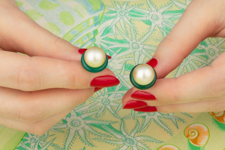 Ella Gafter Golden Pearl Cufflinks For Sale at 1stDibs