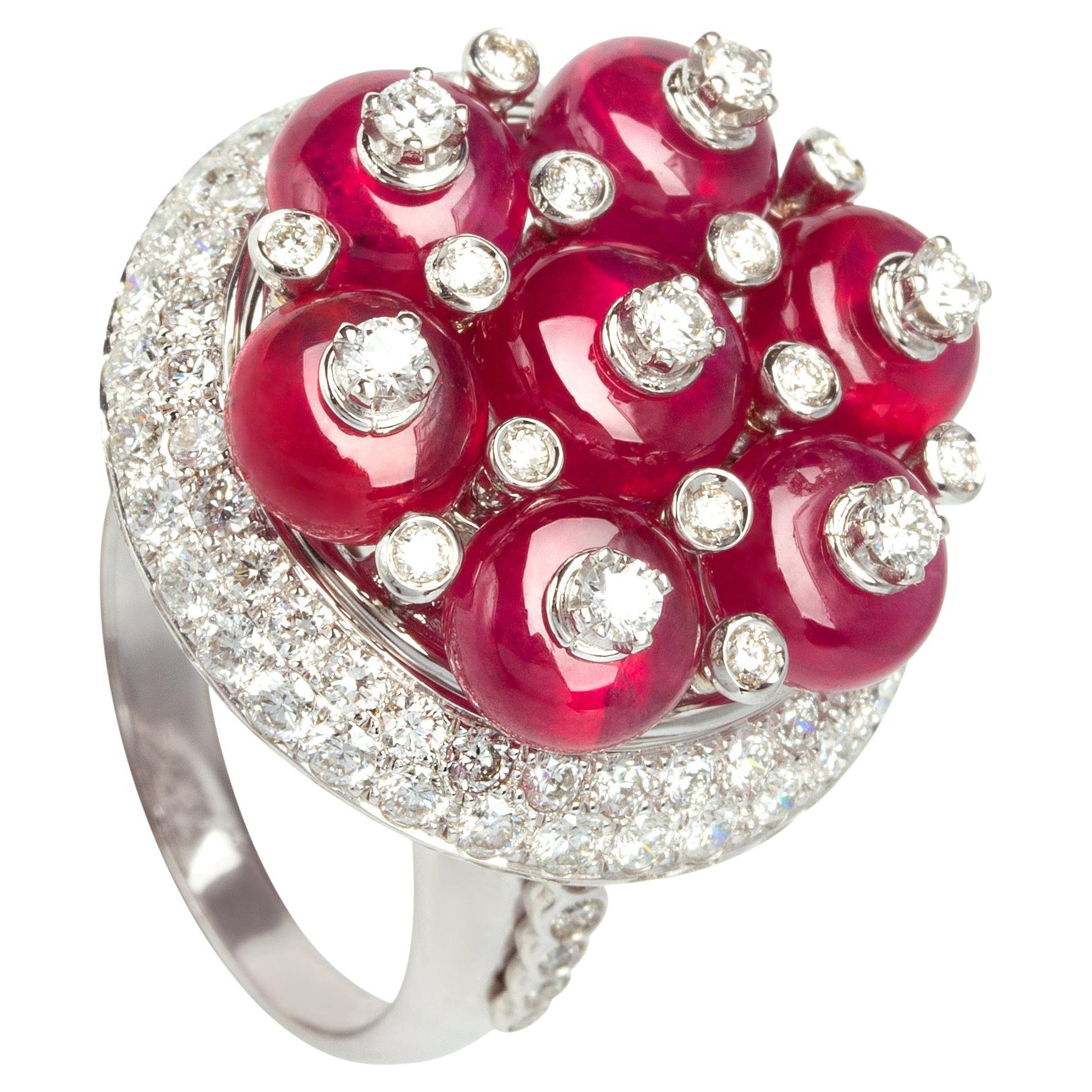 Ella Gafter Ruby Diamond Ring For Sale at 1stDibs