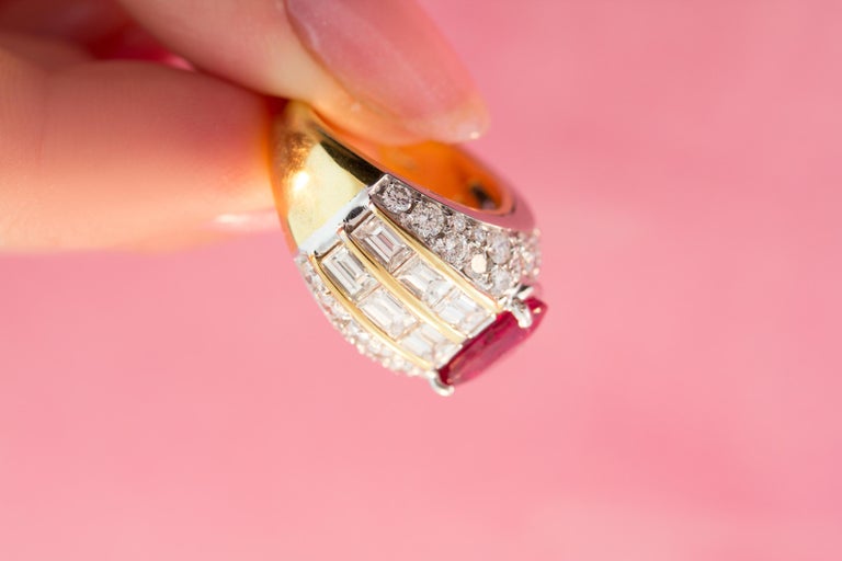 Ella Gafter Ruby Diamond Cocktail Pinky Ring For Sale at 1stDibs ...