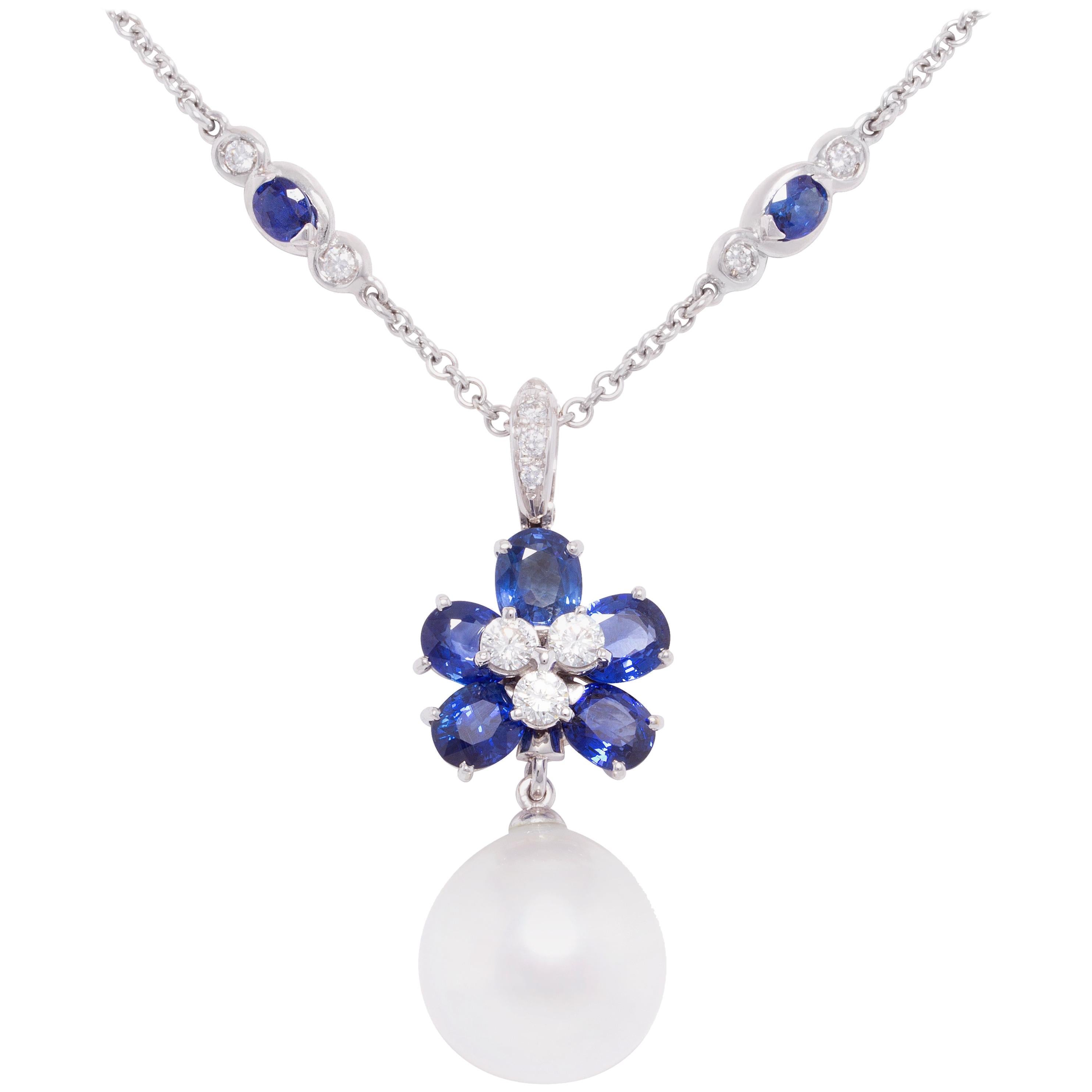 Ella Gafter Diamond 16mm Pearl Necklace For Sale at 1stDibs