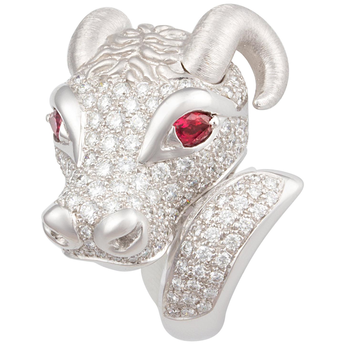 Ella Gafter Leo Diamond Ruby Zodiac Ring For Sale (Free Shipping) at ...