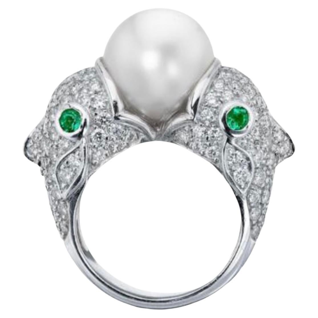 Ella Gafter Leo Emerald Diamond Zodiac Ring For Sale at 1stDibs