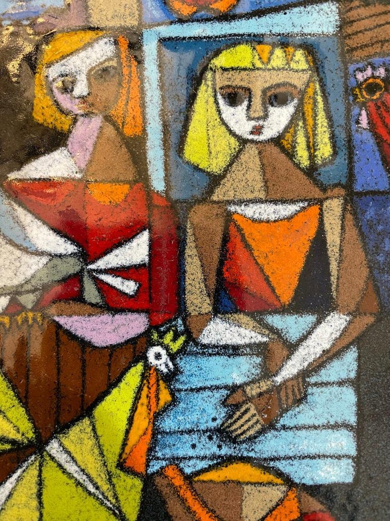 Ellamarie and Jackson Wooley Enamel Plate, Bowl, Fire Painting, Signed ...