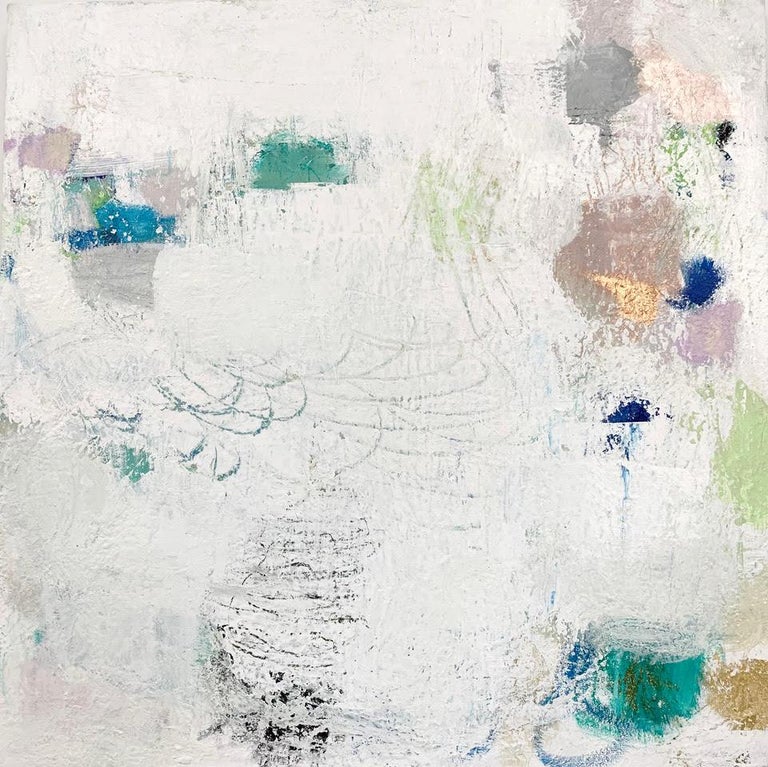 Ellen Hermanos - Violet Green Descends, abstract painting with light ...