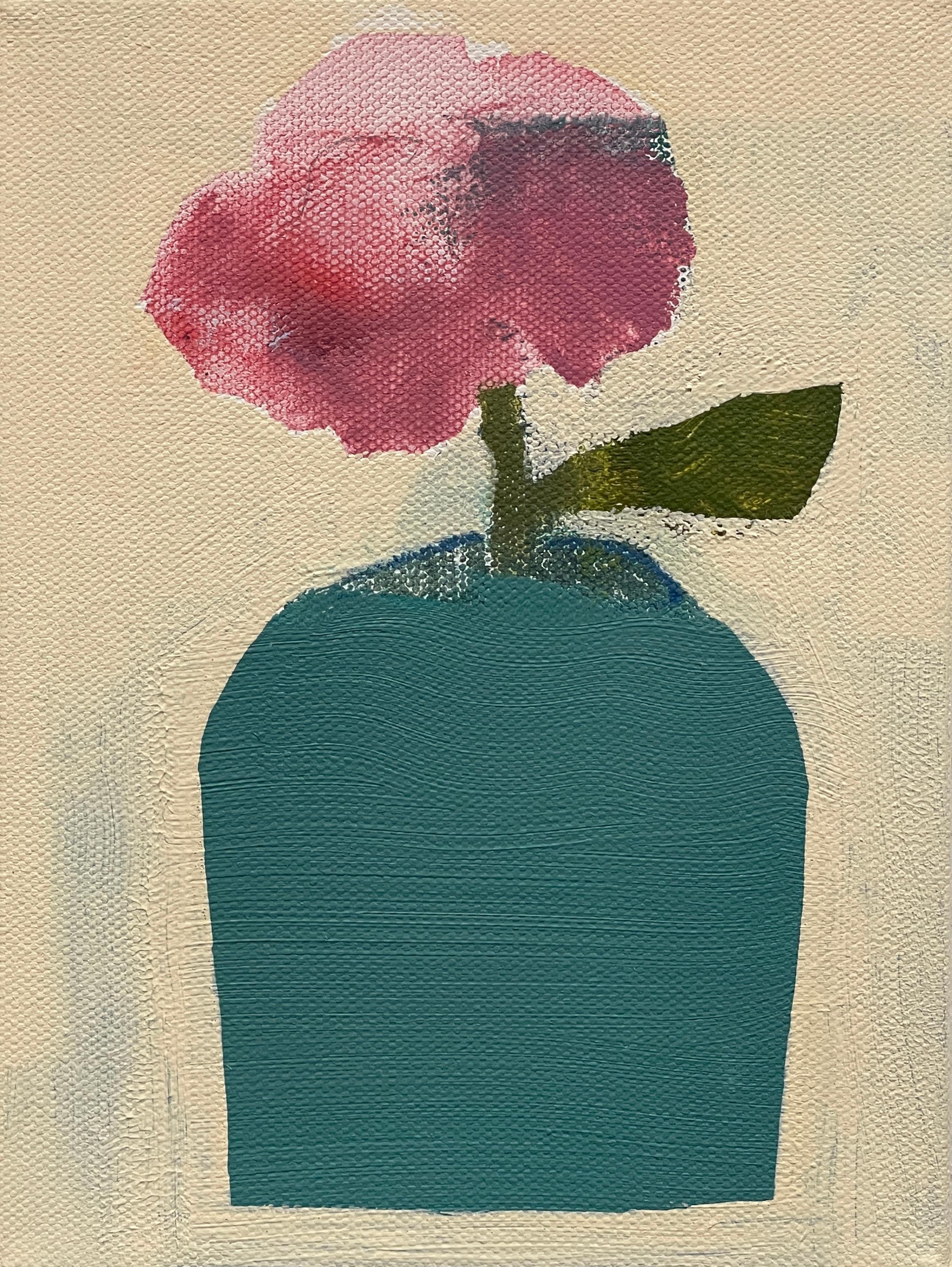 Ellen Rolli - Vessel with Beach Rose by Ellen Rolli, Abstract Still ...