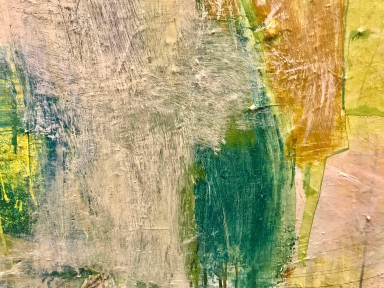 Ellen Rolli - Wait for Me, Large Square Abstract Acrylic and Mixed ...