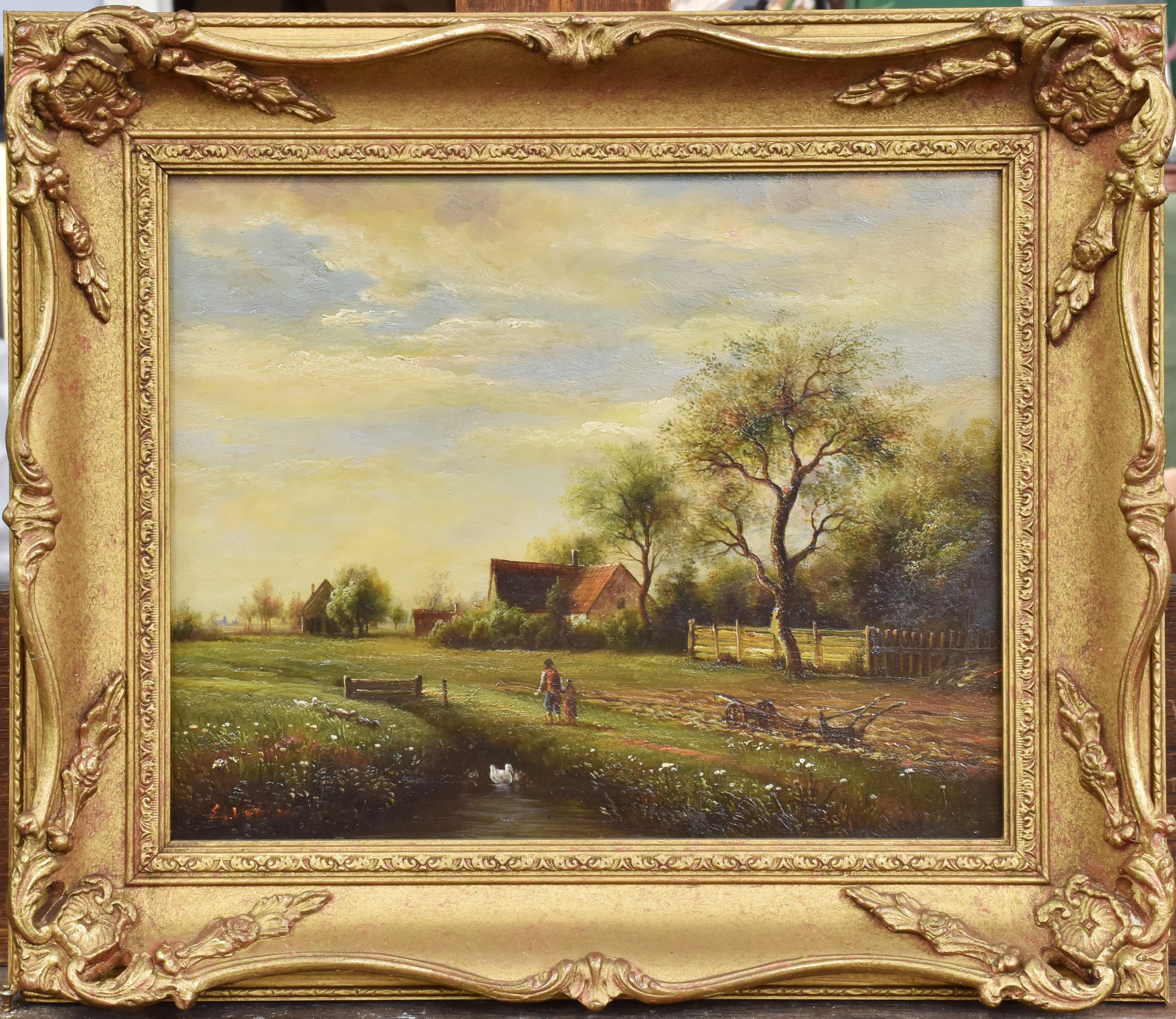 Charles Ross (1874- 1933) - Antique Scottish Oil Painting Figures with ...