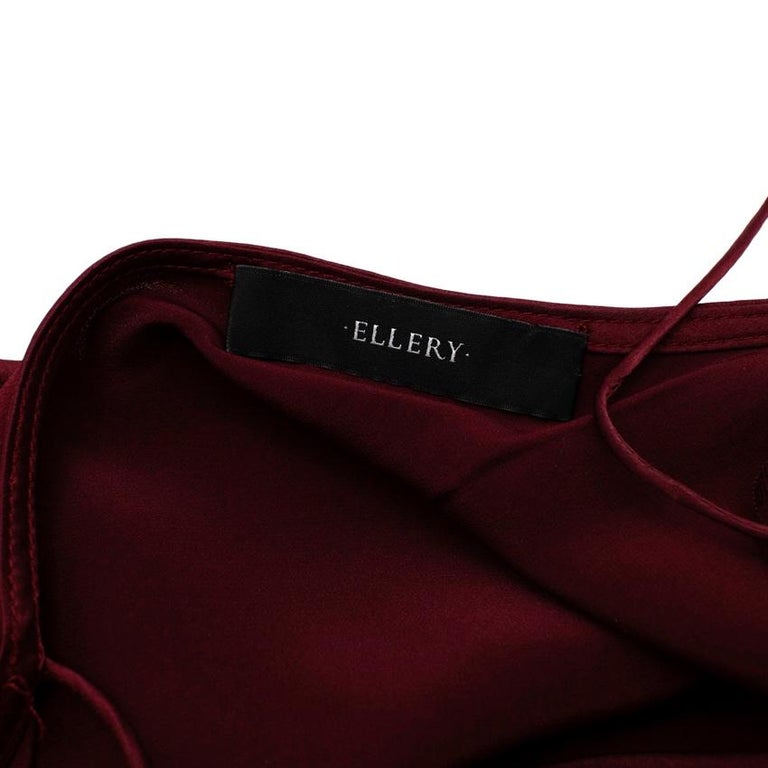 Ellery Tony Ruched Side Silk Slip Dress For Sale at 1stDibs