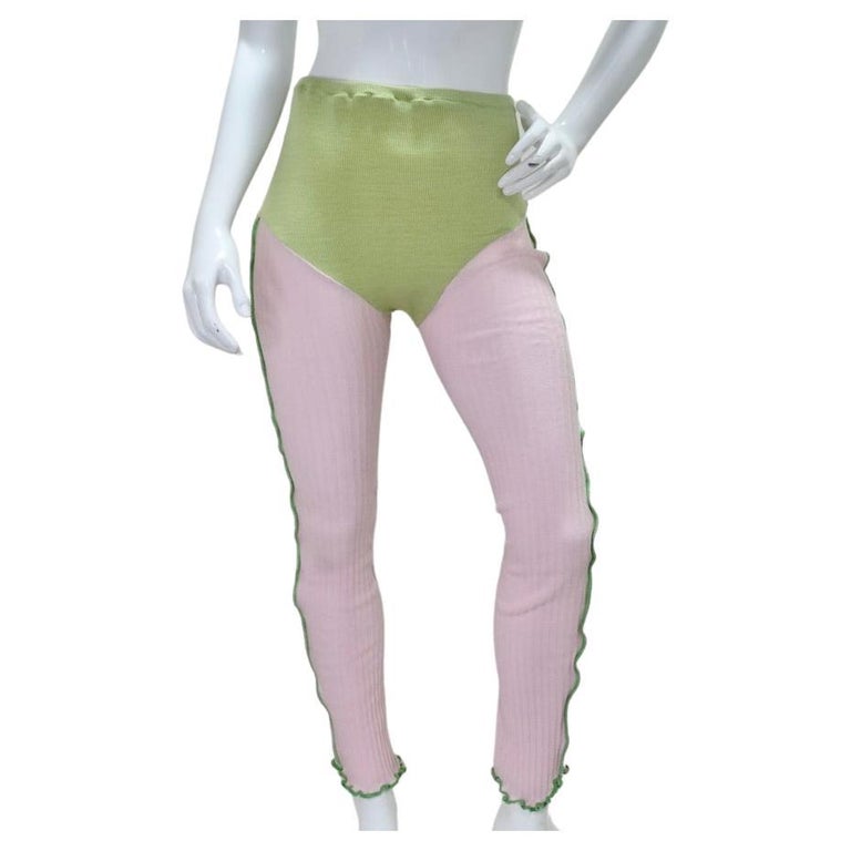 Elliana Capri Contrast Rib Knit Pants For Sale at 1stDibs