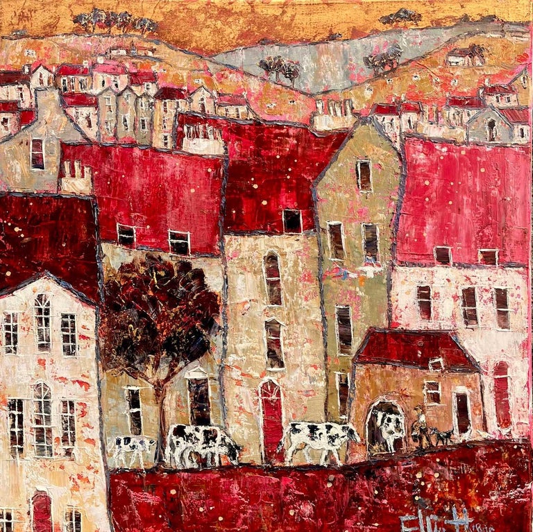 Ellie Hesse - Country Life II - contemporary landscape colourful mixed ...