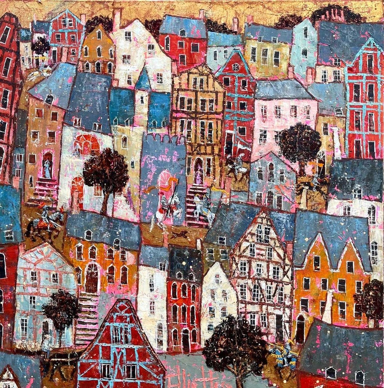 Ellie Hesse - Knights and Damsels- contemporary landscape colourful ...