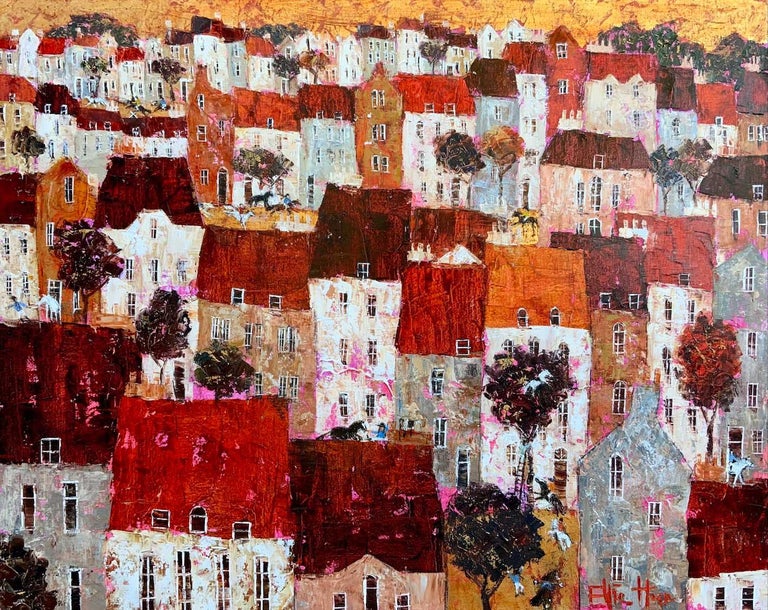 Ellie Hesse - Pony Club- contemporary landscape colourful mixed media ...